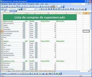 Lista de Compras Excel - Planilha de Controle de Supermercado Grátis