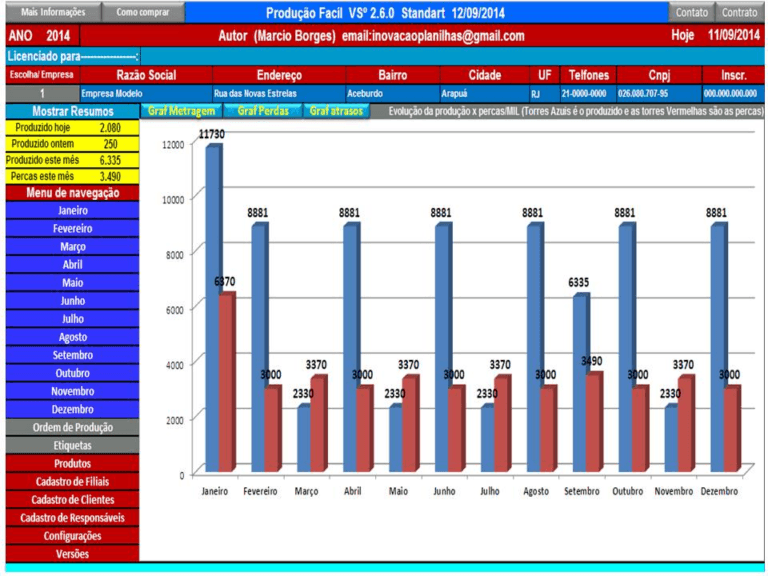 Planilha Controle de Produção - Planilha em Excel Grátis Planilha Controle de Produção - Planilha em Excel Grátis